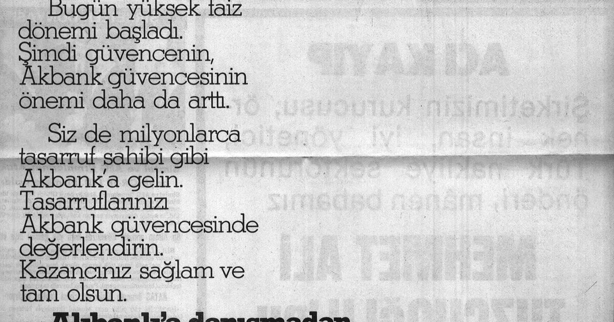 Salt Research: Akbank, reklam. Dün...Bugün...Yarın... Güvence Akbank'tır...