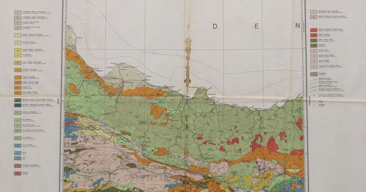 Salt Research: Türkiye jeoloji haritası: Samsun (1:500000) - Geology ...