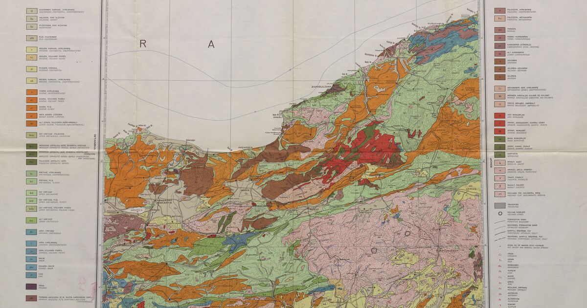 Salt Research: Türkiye jeoloji haritası: Zonguldak (1:500000) - Geology ...