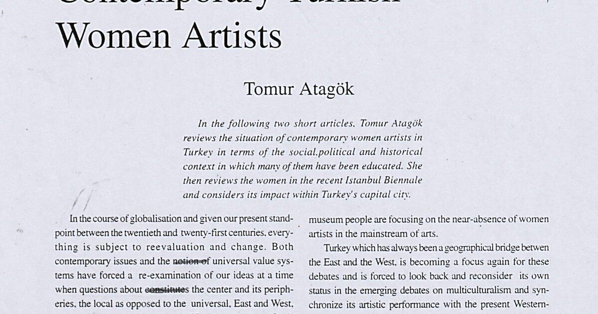 Salt Research: Contemporary Turkish women artists
