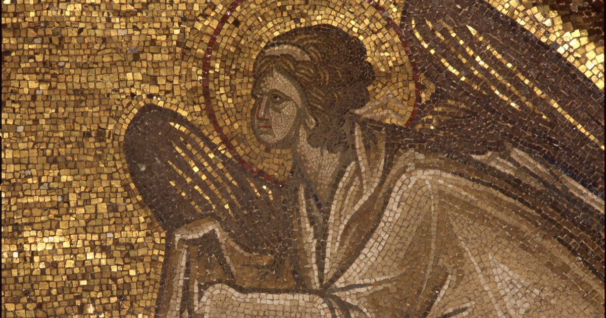 SALT Research: Kariye Müzesi, "Blahernitissa Meryemi" mozaiğinde melek ...