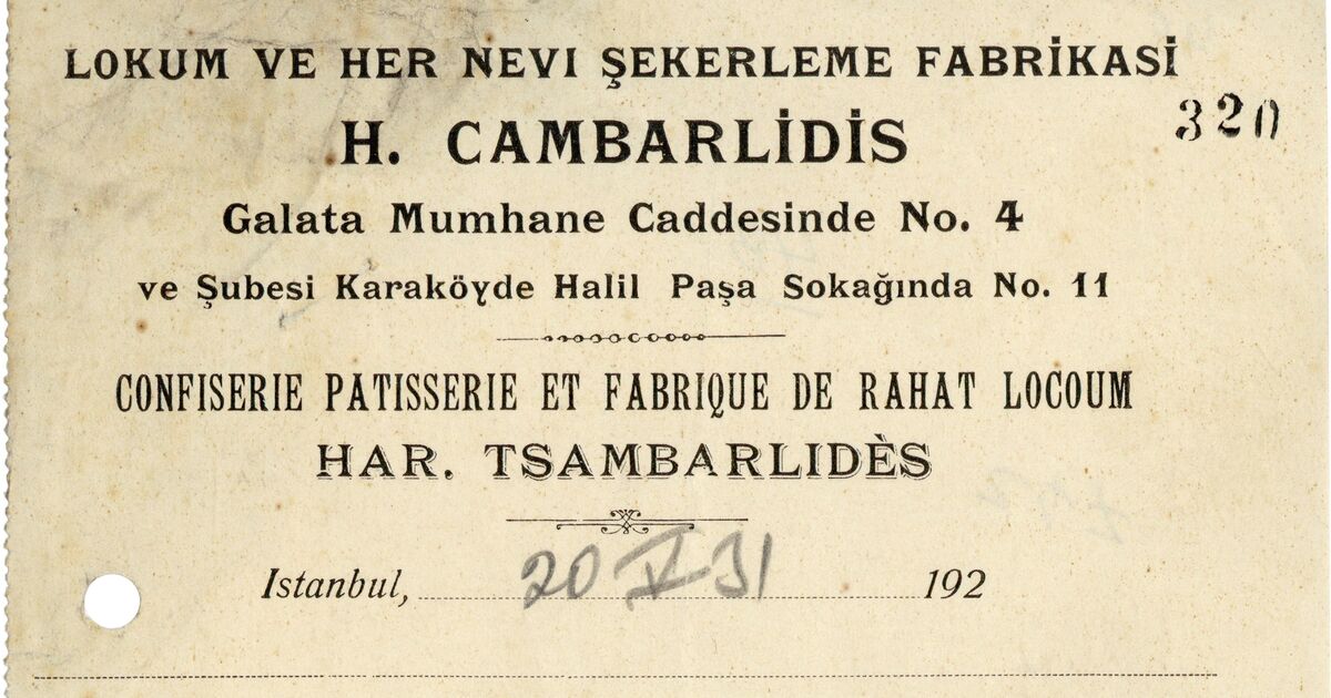 Salt Research: H. Cambarlidis - Lokum ve Her Nevi Şekerleme Fabrikası ...