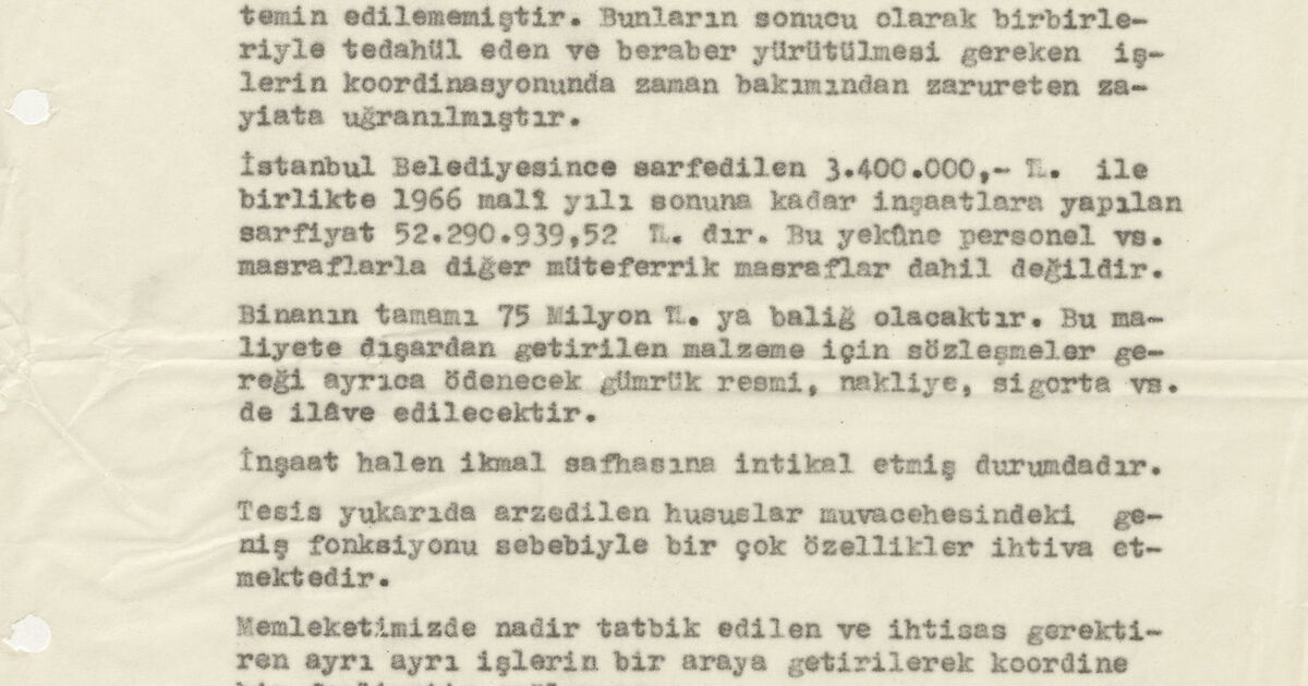 Salt Research: İstanbul Opera Binası ödeneklerini gösteren belge ...