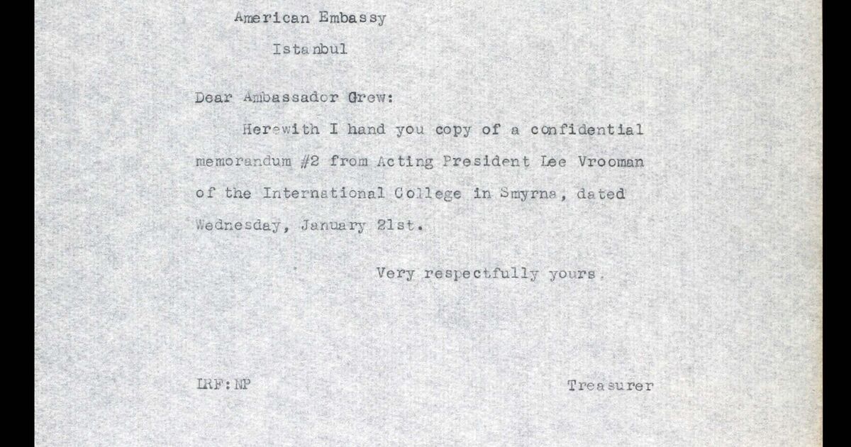Salt Research: Letter, to Ambassador Joseph C. Grew, American Embassy ...