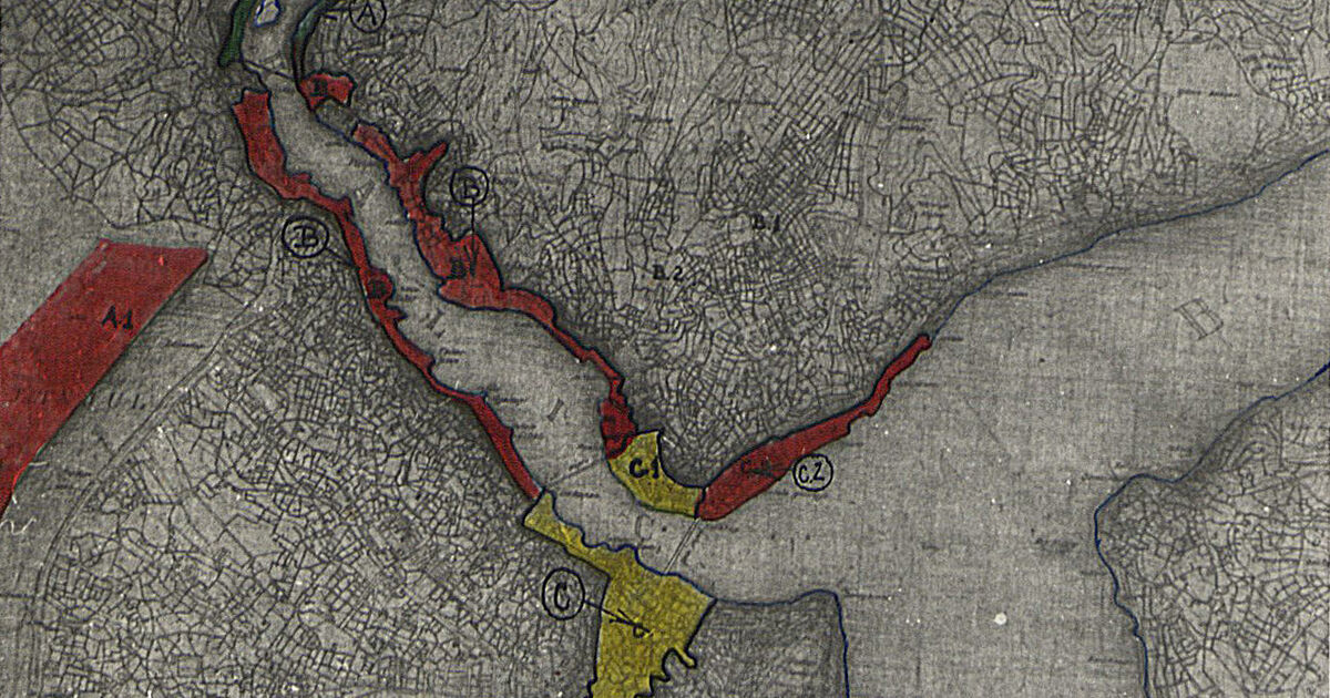 Salt Research: Haliç bölgesini gösteren belediye paftasının ozalit ...