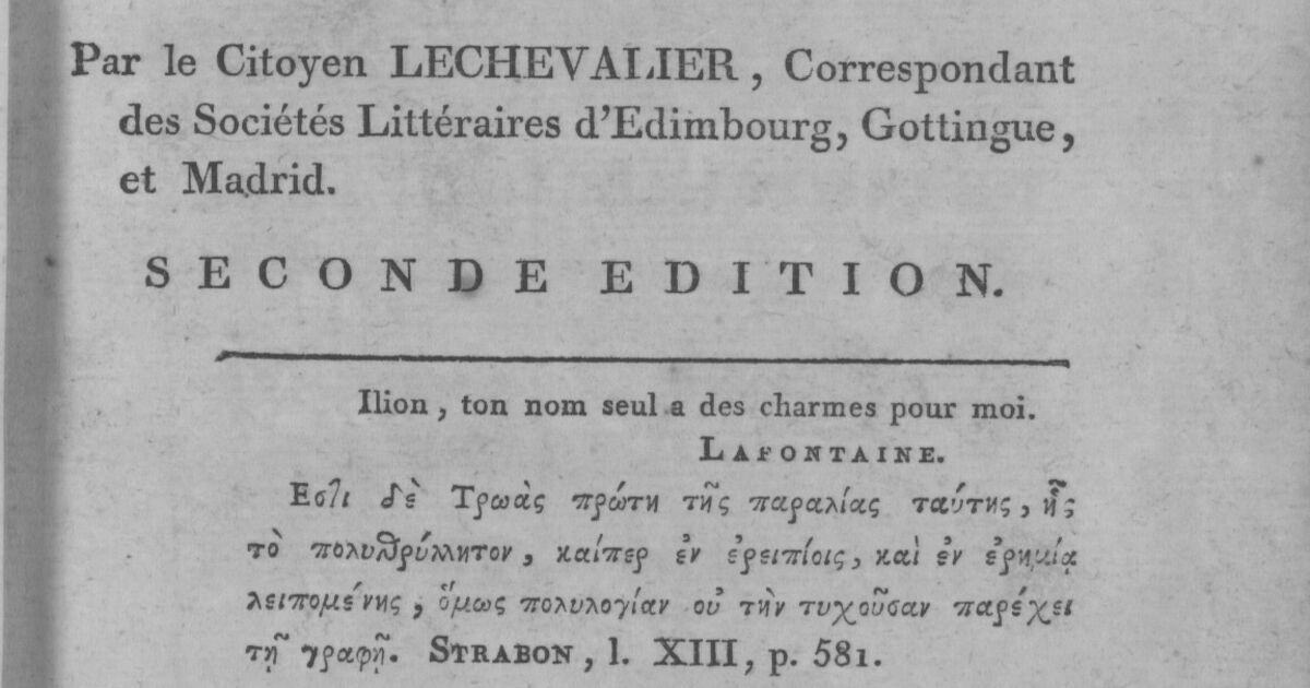 Salt Research: Voyage dans la Troade ou tableau de la plaine de Troie ...